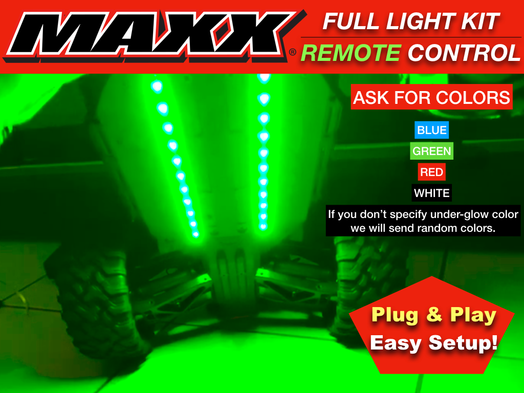 Biker Hoodie Green LED Chassis Light Kit For Traxxas 1/5 XMAXX RC Truck ...